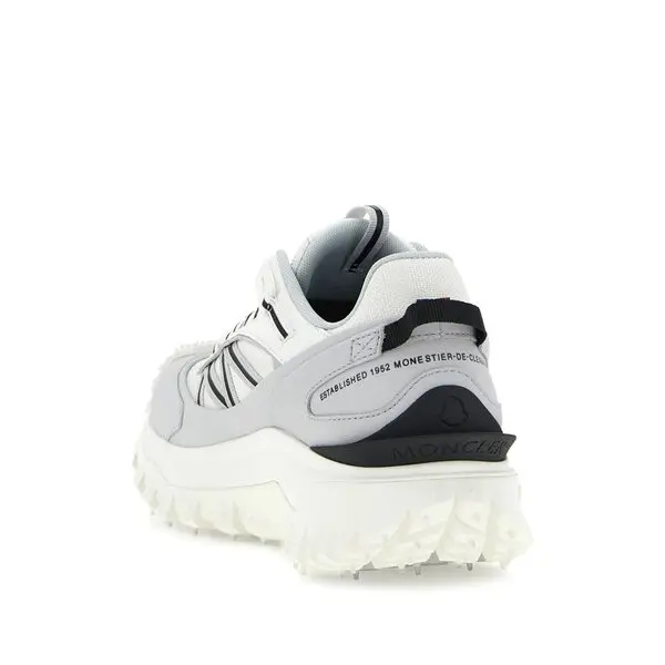 Moncler Leather Lace-up Trainers With Ridged Sole - White