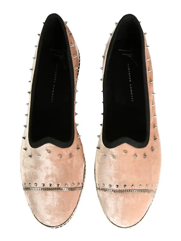 GIUSEPPE ZANOTTI Velvet Loafers With Studded Detailing