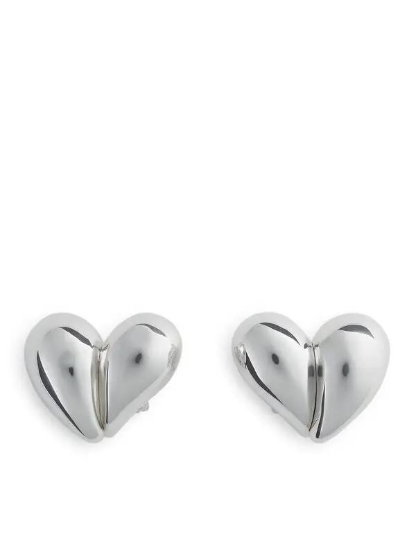 Bottega Veneta Sterling Drop Clip Earrings - Silver