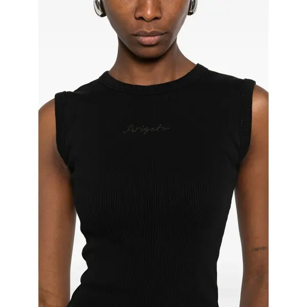 Axel Arigato Embroidered Logo Ribbed Knit Top