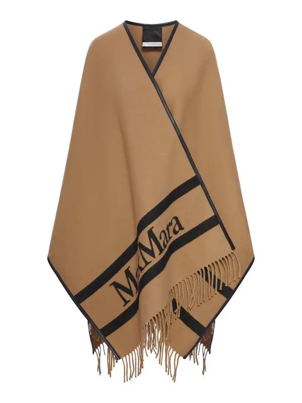 Max Mara Wool Poncho With Fringes