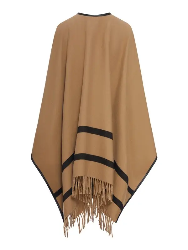 Max Mara Wool Poncho With Fringes