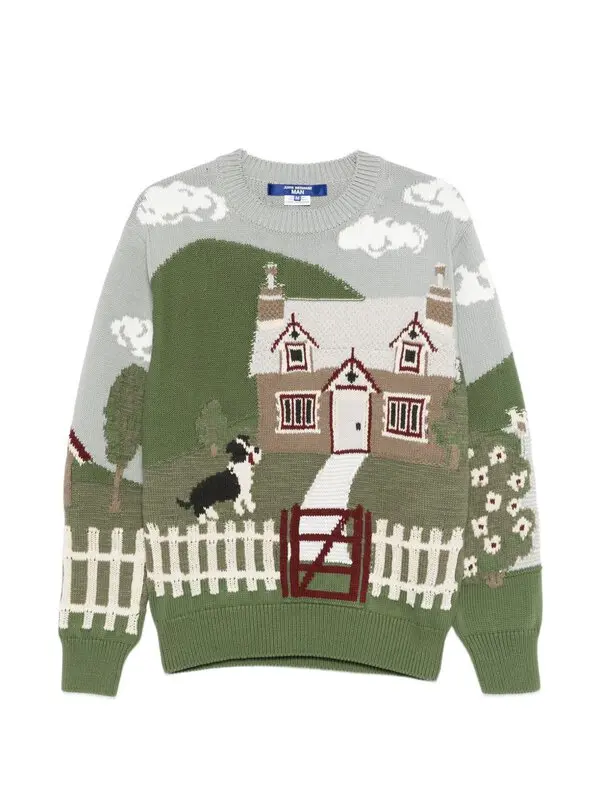 Junya Watanabe Graphic Embroidered Crewneck Sweater - Multicolor