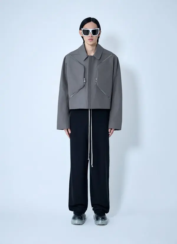 Rick Owens Cropped Zip Jacket - Gray