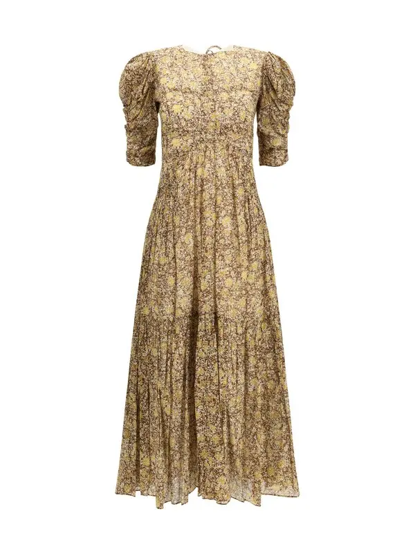 Isabel Marant Étoile Marant Sichellia Dress Floral Print Organic Cotton - Green