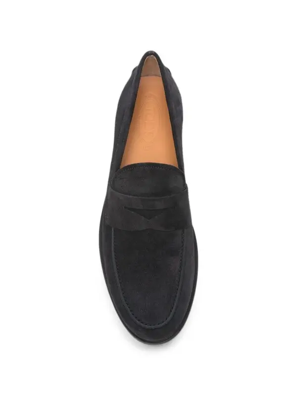 TOD'S Suede Leather Loafers With Penny Strap Detail - Multicolor