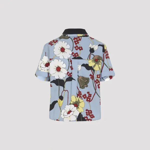 Marni Cotton Poplin Floral Shirt - Blue