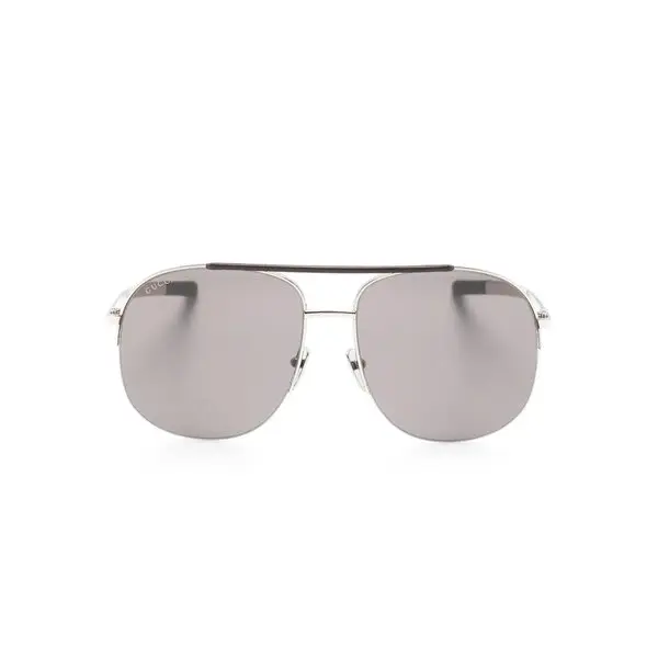 Gucci Aviator Sunglasses With Logo Detail - Silver