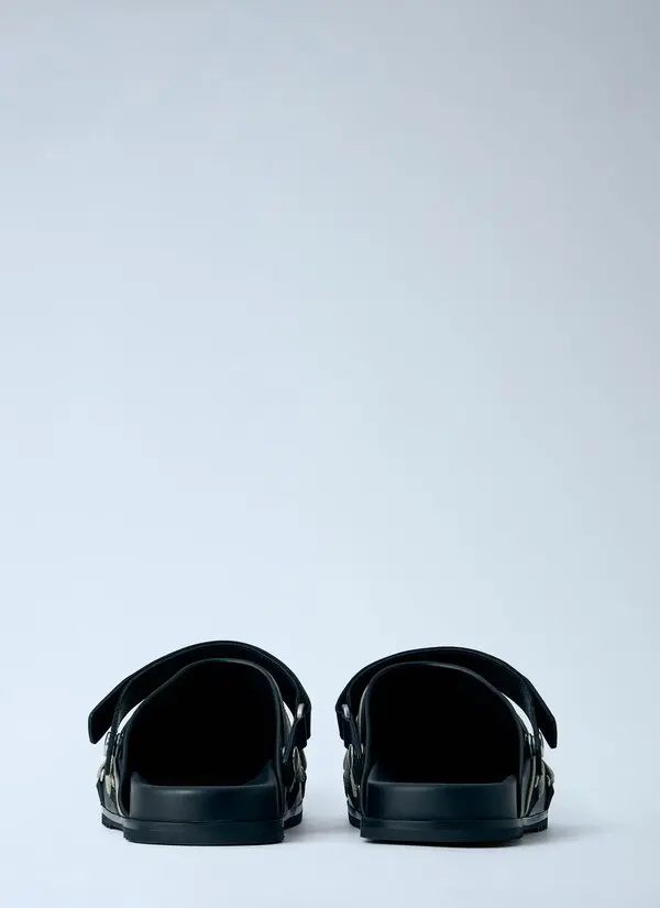 Rick Owens Megalace Mule Granola Flats - Black