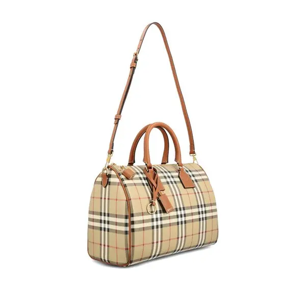 Burberry Checked Satchel Bag With Detachable Shoulder Strap