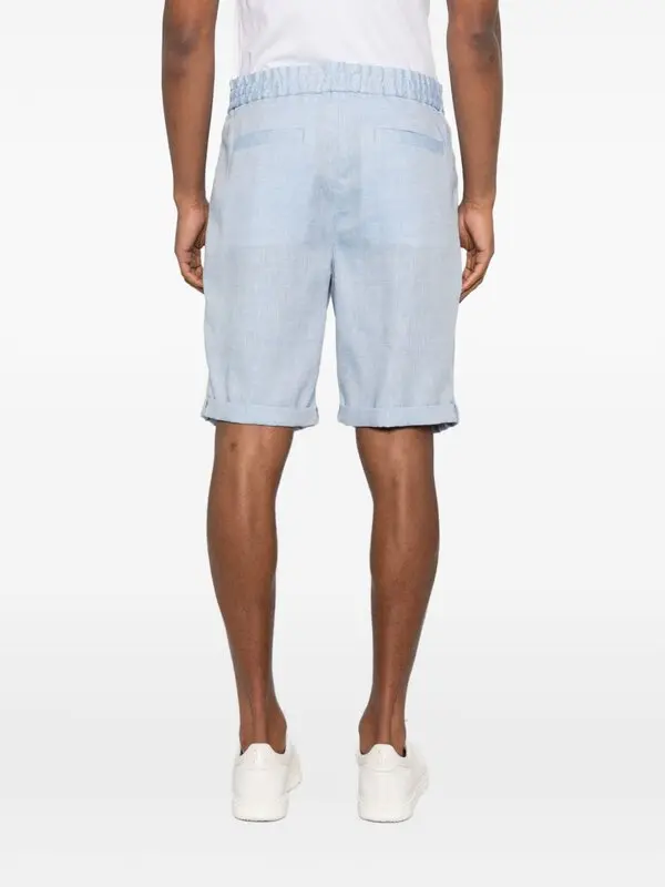 Brunello Cucinelli Linen Blend Pleated Shorts - Multicolor