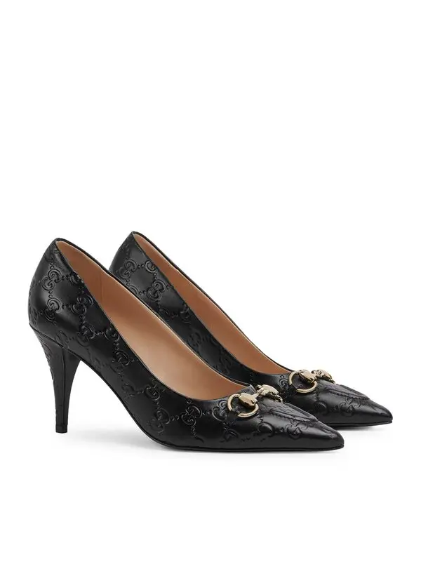 Gucci Leather Horsebit Pumps