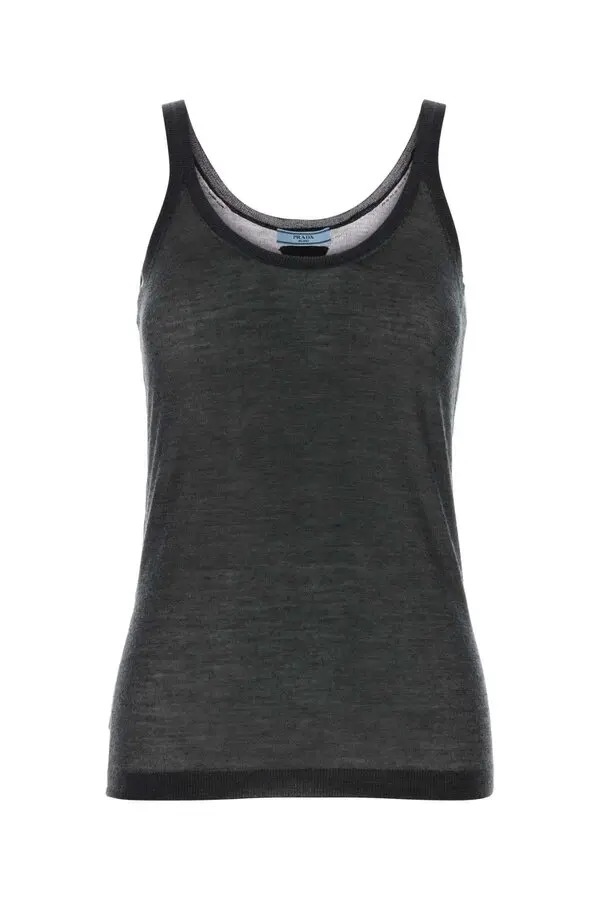 Prada Graphite Cashmere Blend Tank Top