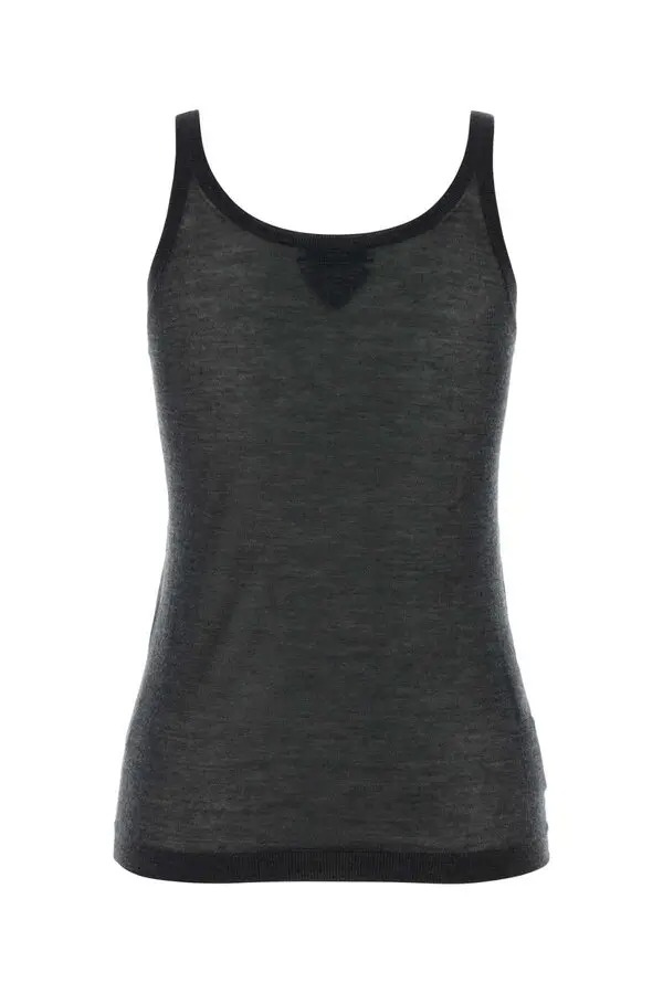 Prada Graphite Cashmere Blend Tank Top