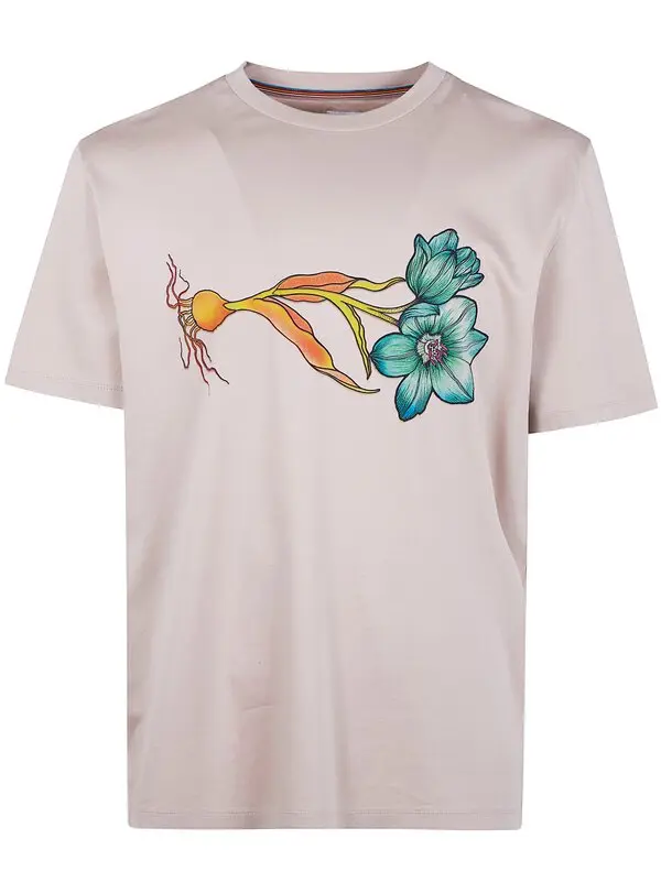 Paul Smith Flower Print T-shirt - Brown