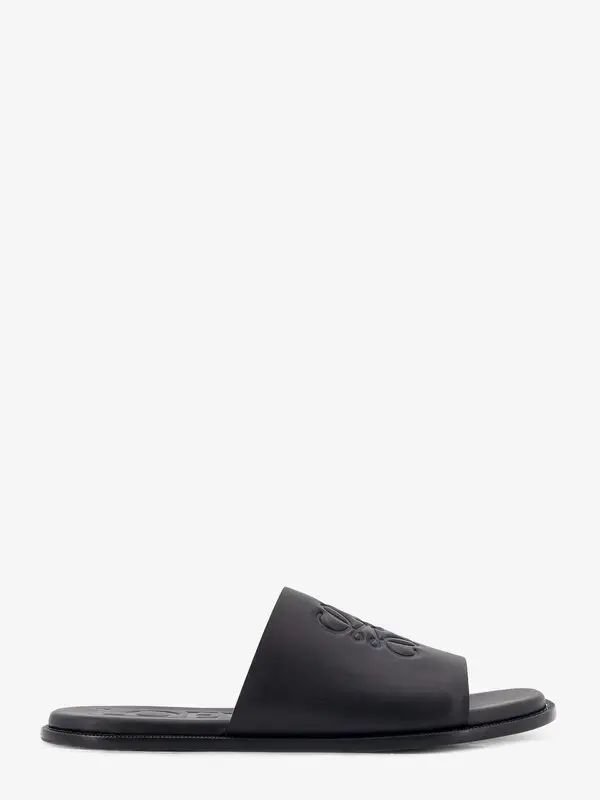 Loewe Flex Anagram Leather Sandals - Black