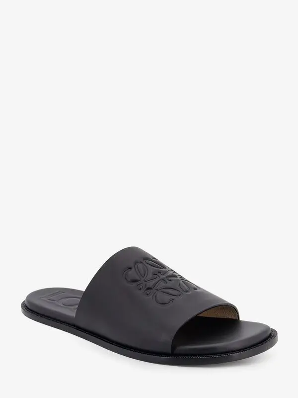 Loewe Flex Anagram Leather Sandals - Black