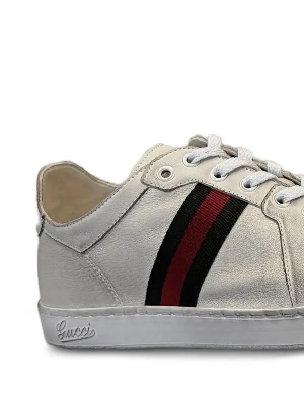 Gucci Stretch Leather Sneakers With Striped Detailing