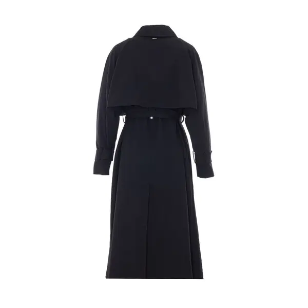 Herno Belted Crinkle Woven Trench Coat - Black