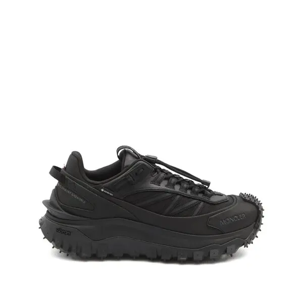 Moncler Low-top Trainers With Rubber Tread Sole - Black