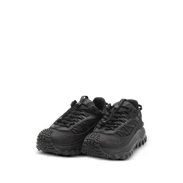 Moncler Low-top Trainers With Rubber Tread Sole - Black