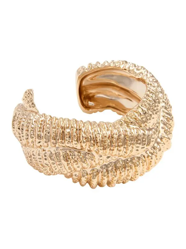 SELF-PORTRAIT Textured Gold Twisted Cuff Earrings - Multicolor