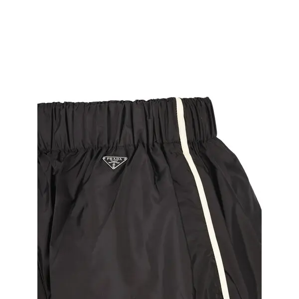 Prada Recycled Polyamide Mini Shorts With White Trim - Black