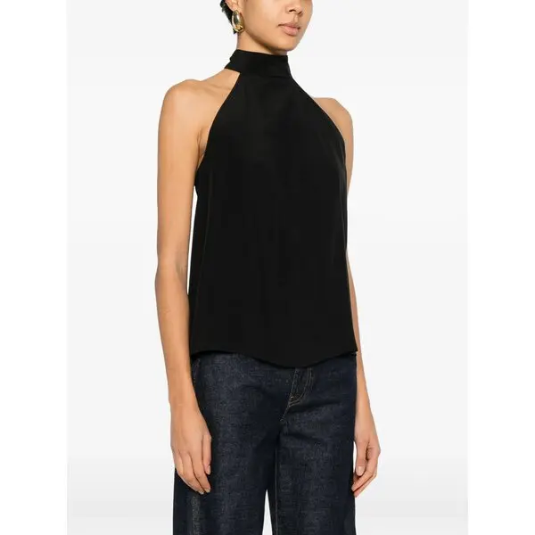 TOM FORD Ribbed Detail Sleeveless Halterneck Tie Top Made In Italy