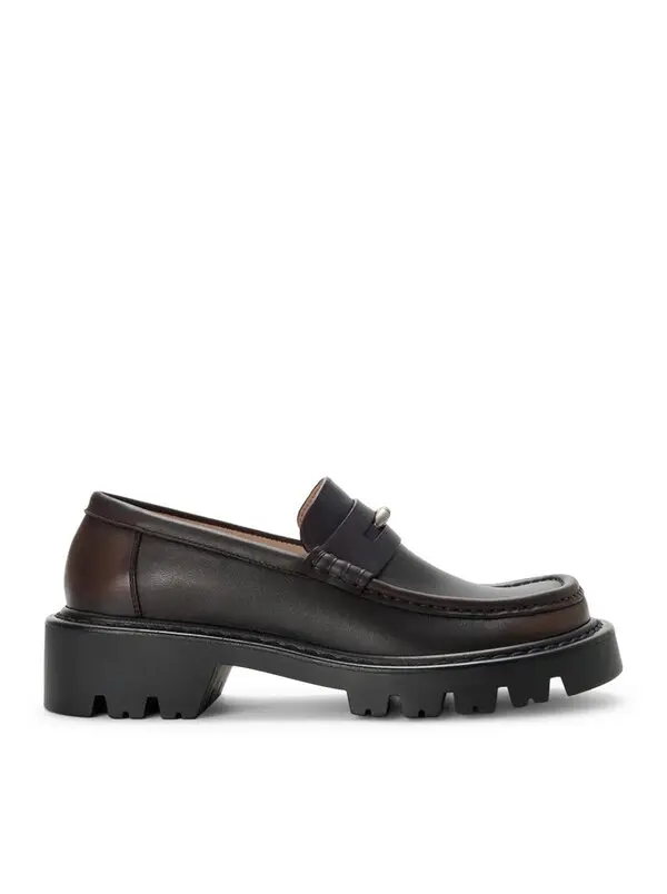 Loewe Sierra Brushed Calfskin Loafers With Lug Sole