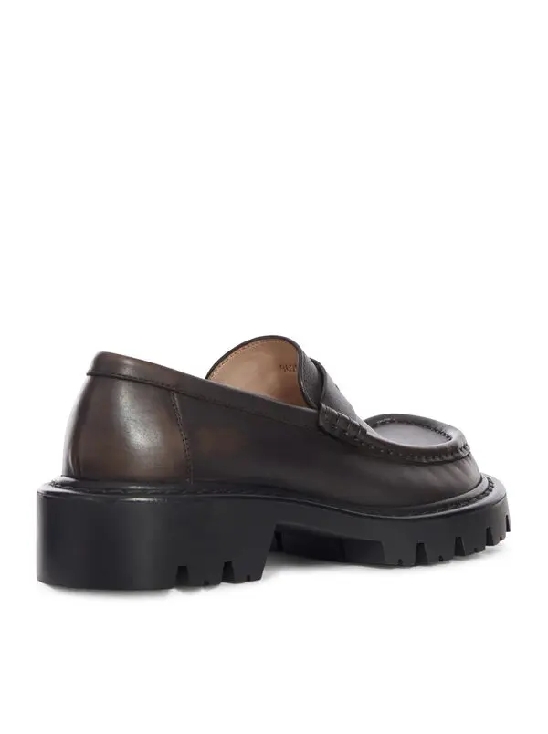 Loewe Sierra Brushed Calfskin Loafers With Lug Sole