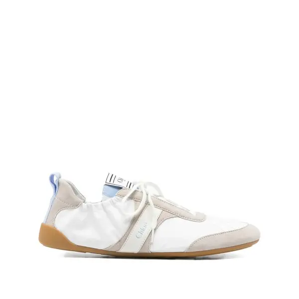 Chloé Paneled Lace-up Sneakers - White