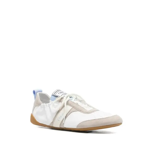 Chloé Paneled Lace-up Sneakers - White
