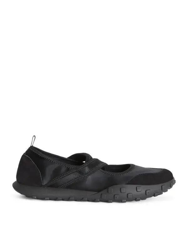 JIL SANDER Moon Suede Ballet Flats - Black