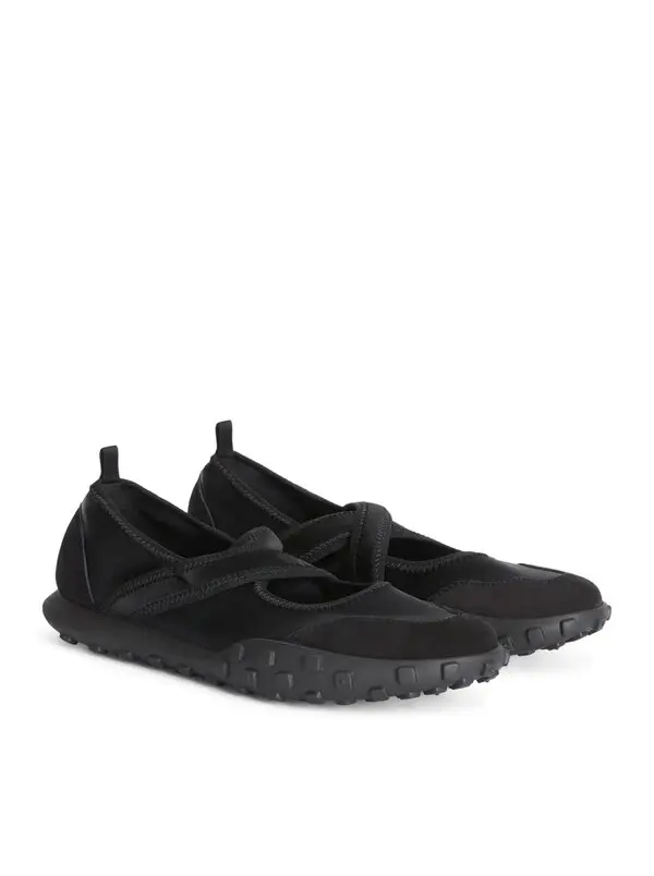 JIL SANDER Moon Suede Ballet Flats - Black