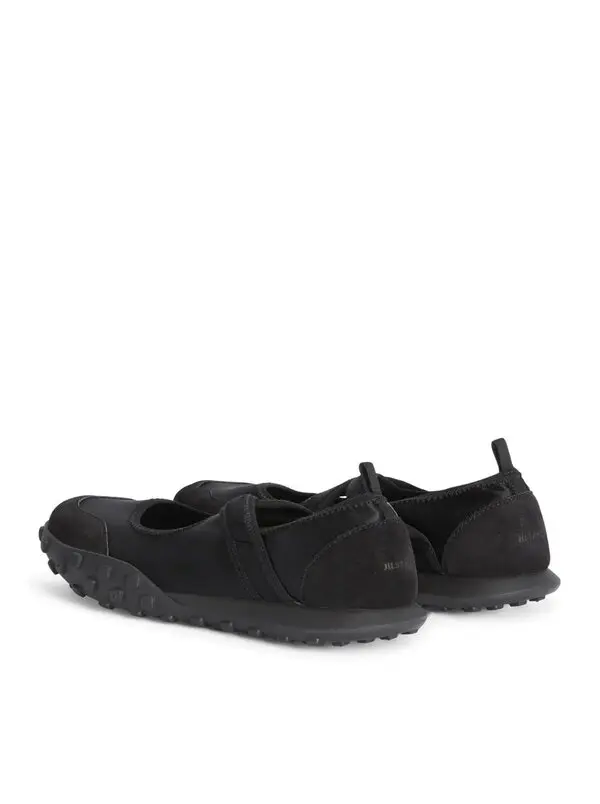 JIL SANDER Moon Suede Ballet Flats - Black