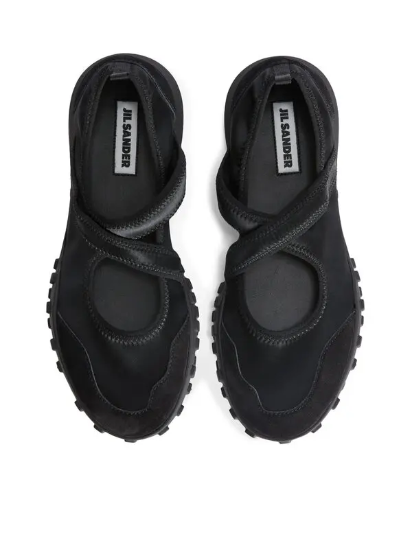 JIL SANDER Moon Suede Ballet Flats - Black