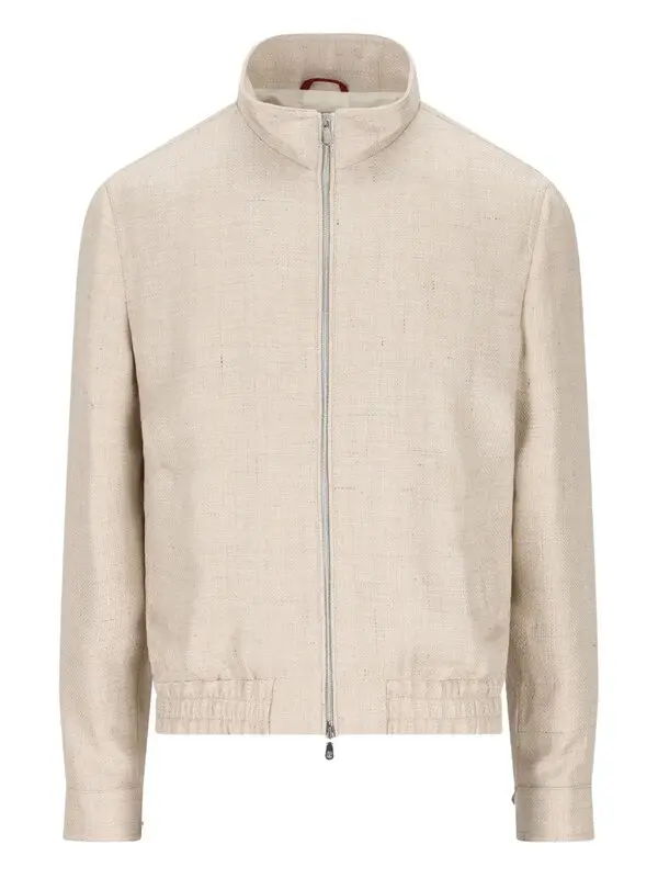 Brunello Cucinelli Silk Blend Blouson Jacket