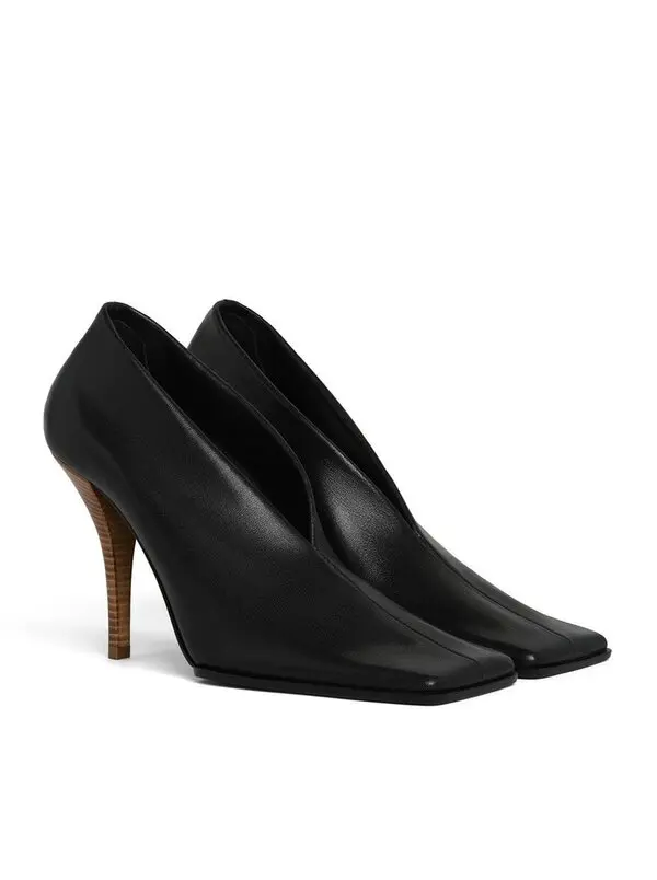 Alaïa Square Toe High-heel Pumps In Nappa Lambskin - Black