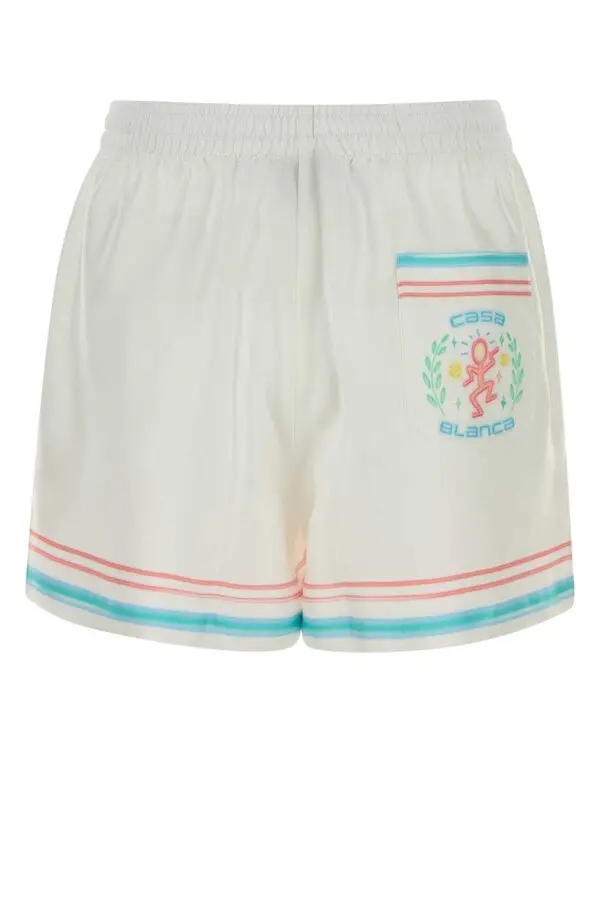 Casablanca Silk Shorts - White