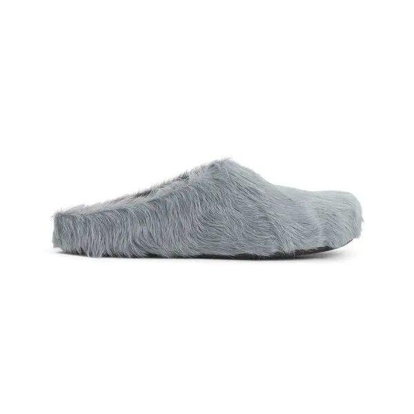 Marni Calf Hair Fussbett Sabot - Blue