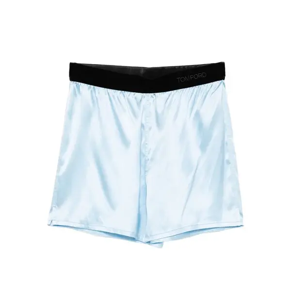 TOM FORD Silk Blend Shorts - Blue