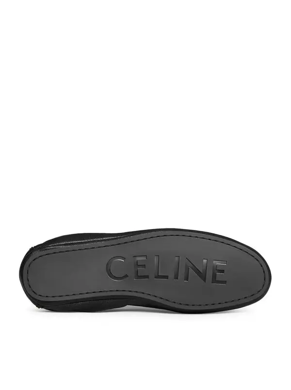 Celine Adam Slip-on Moccasins In Goat Leather - Black