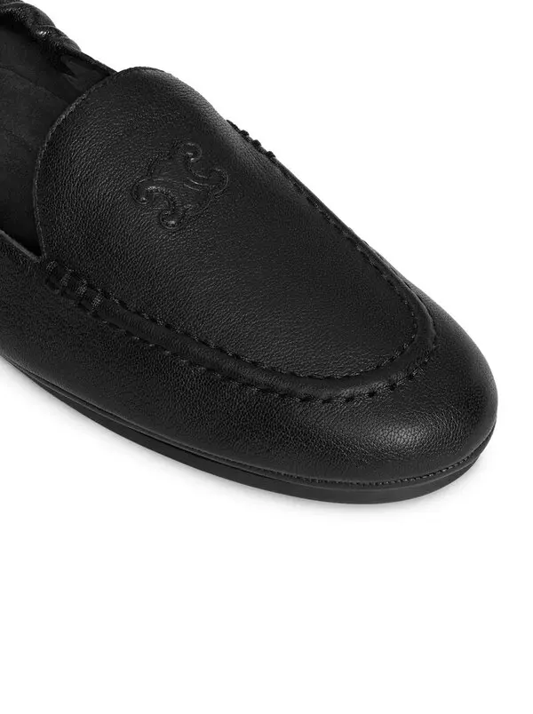 Celine Adam Slip-on Moccasins In Goat Leather - Black