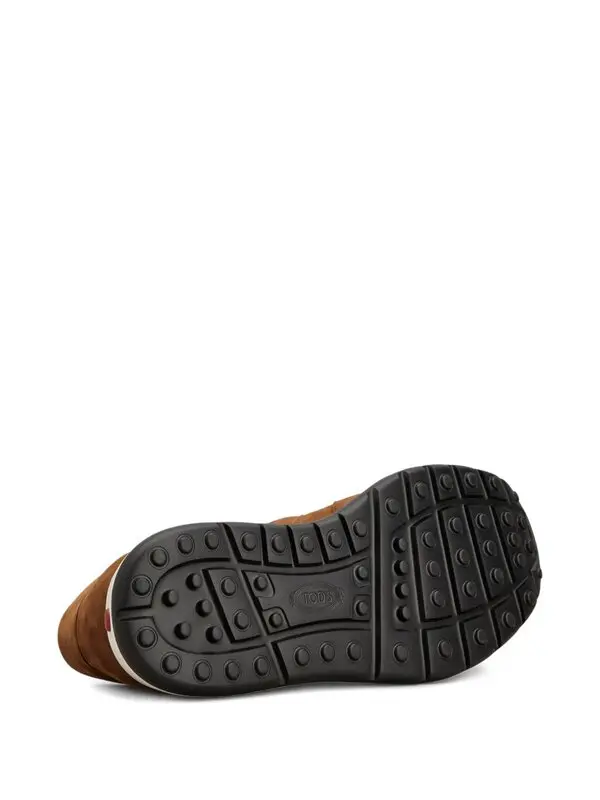 TOD'S Brown Suede Sneakers With Red Detailing