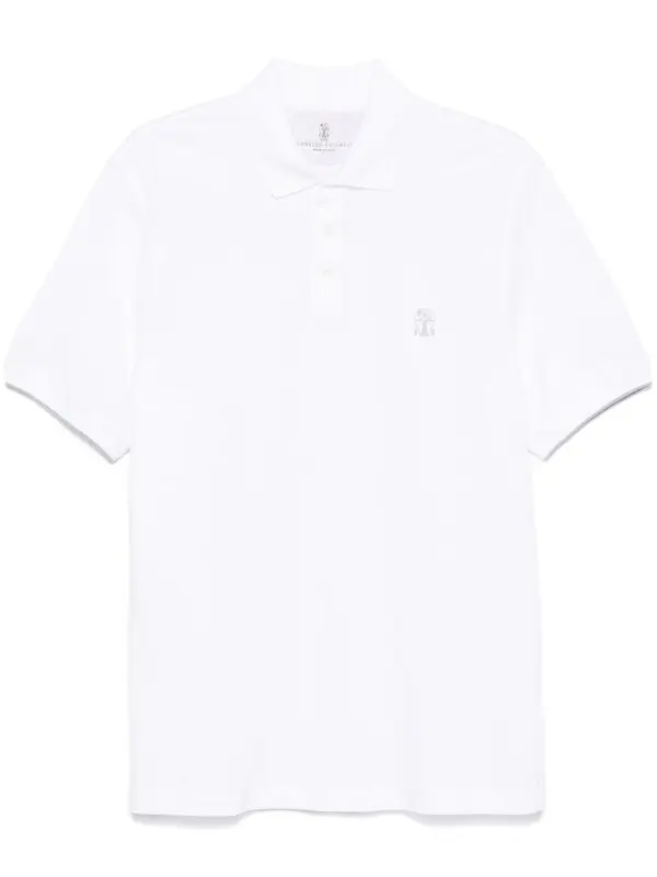 Brunello Cucinelli Logo Cotton Polo Shirt - Multicolor