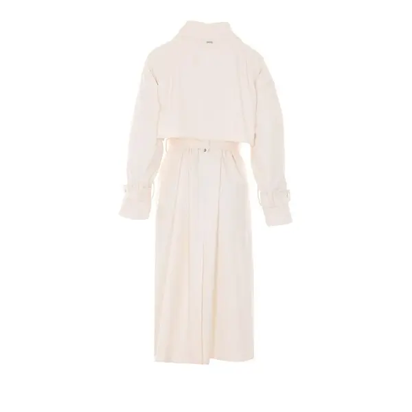 Herno Long-sleeve Crinkle Woven Trench Coat - White