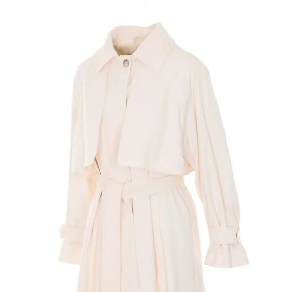 Herno Long-sleeve Crinkle Woven Trench Coat - White