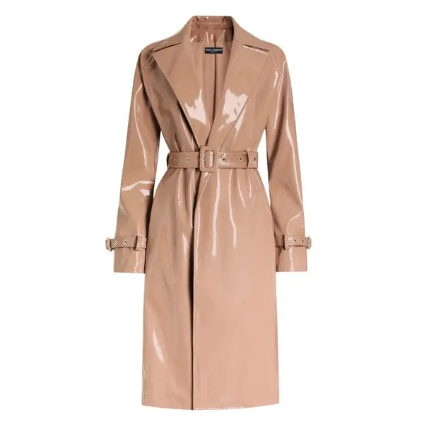Dolce & Gabbana Beige Eco-skin Trench Coat - Cream