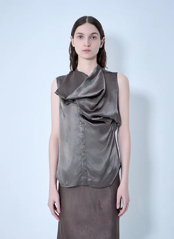 Rick Owens Sleeveless Draped Island Top - Gray