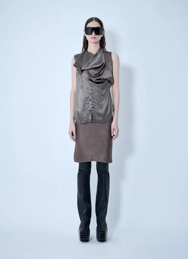 Rick Owens Sleeveless Draped Island Top - Gray